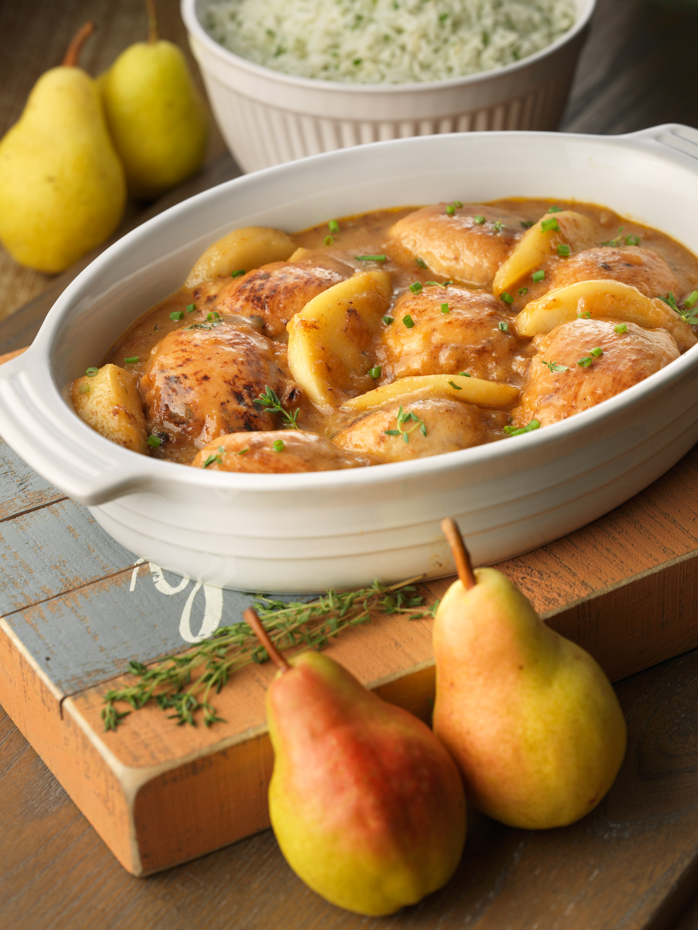 USA Pears Brasil ensina receita de frango com peras